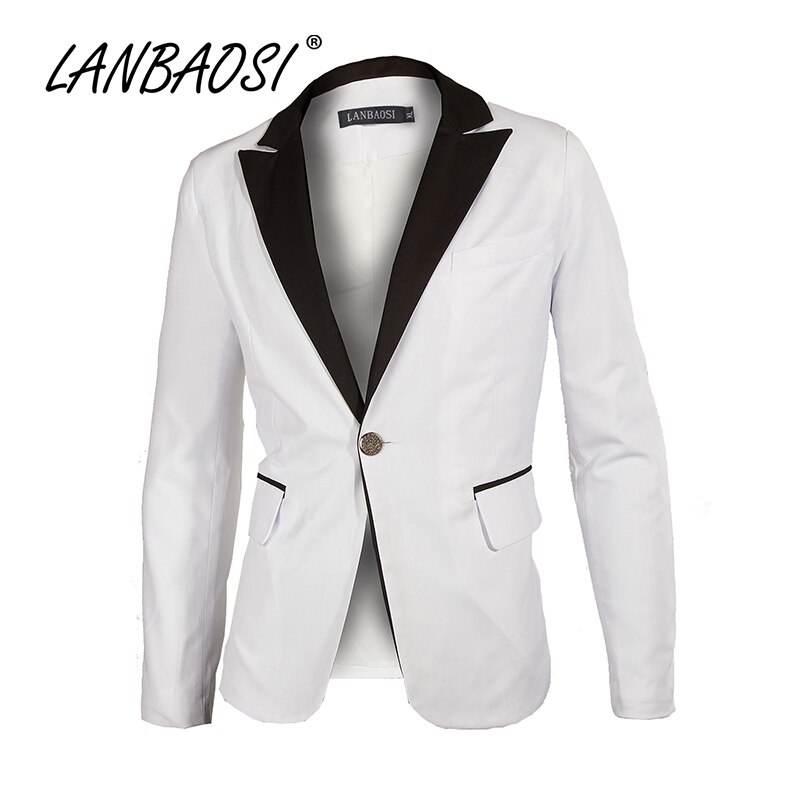 White Blazer Jacket for Men Casual One Button Dres... – Grandado
