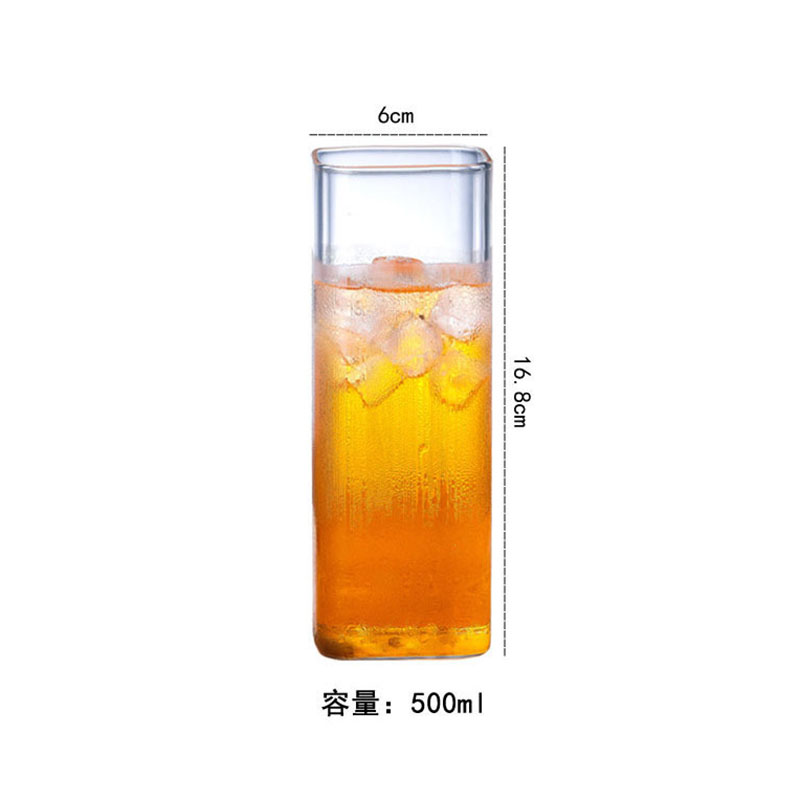 Vaso grande cuadrado Simple de vidrio transparente... – Grandado