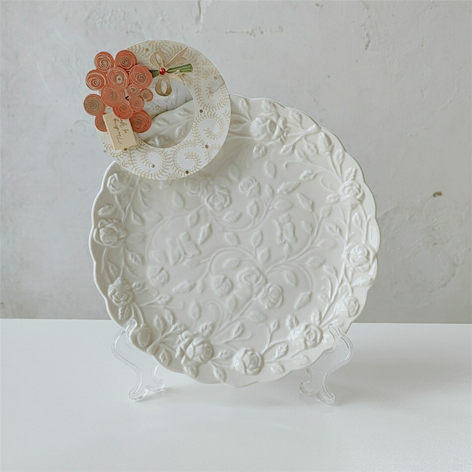 Blumen Keramik Relief geschirr Platten Rindfleisch... – Vicedeal