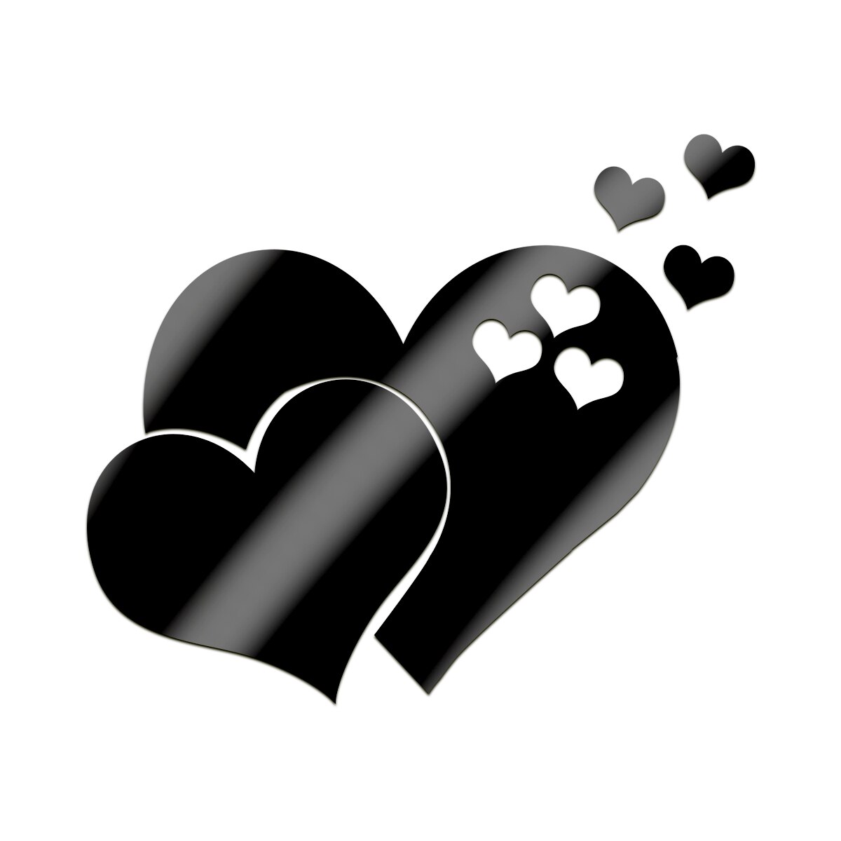 3D Heart-Shaped Acrylic Wall Stickers Self-Adhesiv... – Grandado