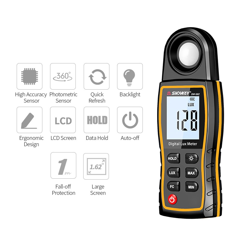 Digital LuxMeter LCD Display Handheld Auto Ranges ... – Vicedeal