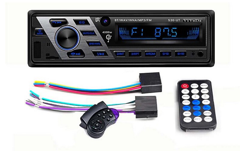1 Din Car Stereo Aux-in Car Radio FM HI-FI 12V Rem... – Grandado