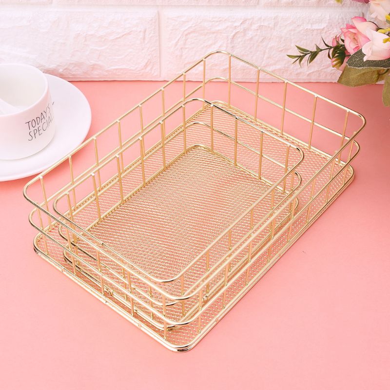 Modern Metal Storage Basket Wire Mesh Crate Contai... – Vicedeal