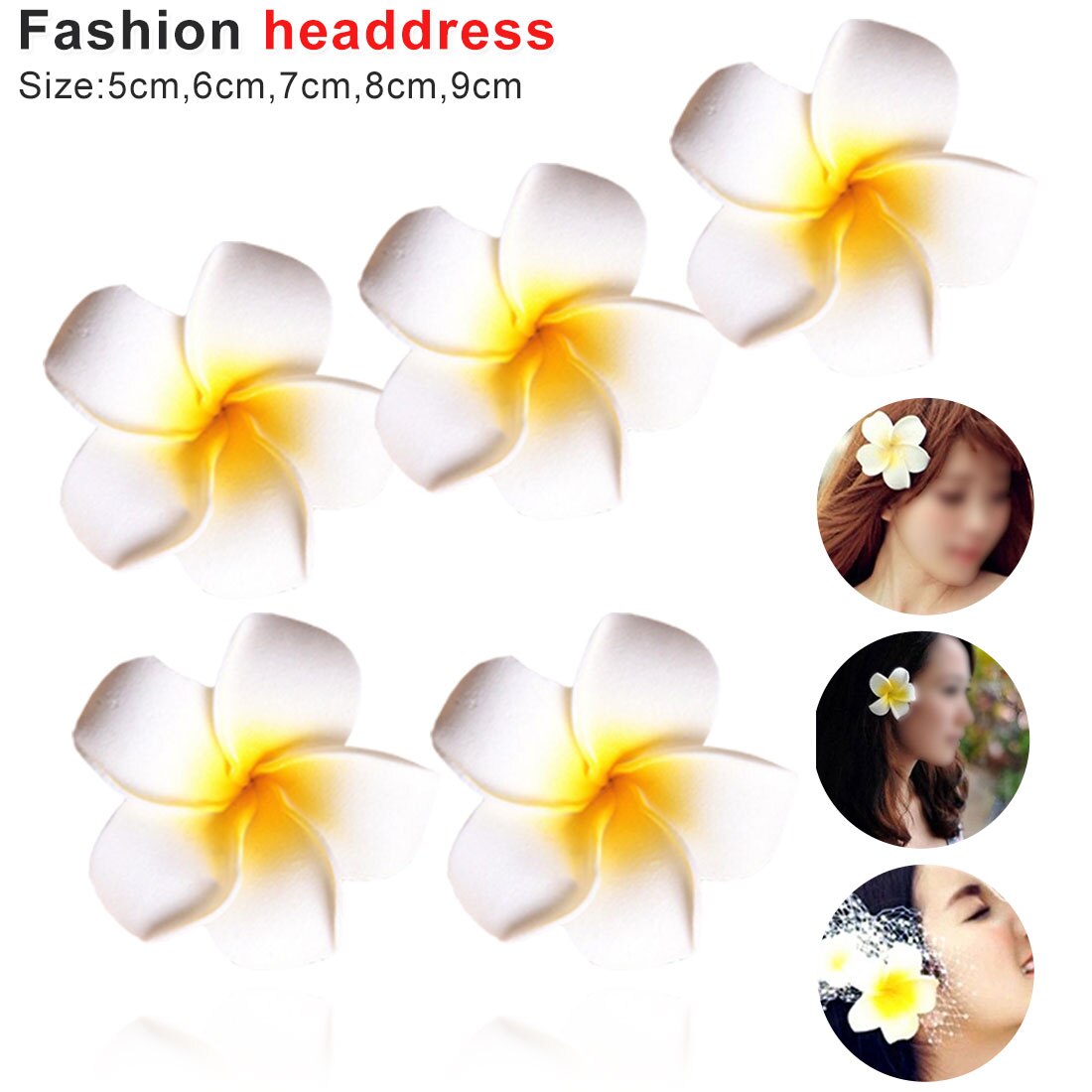 10pcs PE Foam Frangipani Artificial Flower Headdre... – Vicedeal