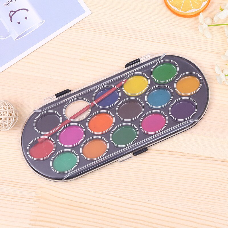 16 Kleur Solide Aquarel Verf Verf Doos Met Penseel... – Vicedeal