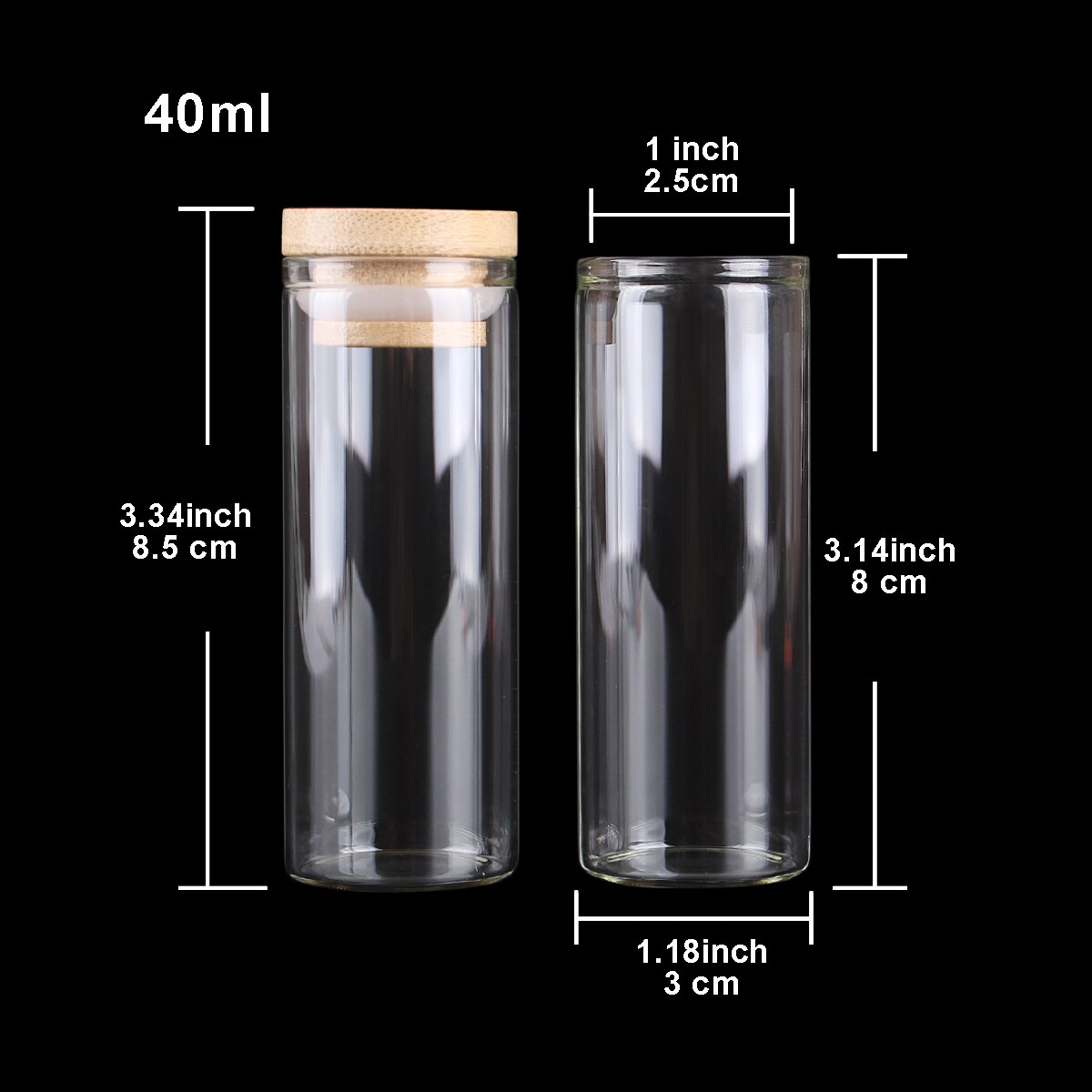 24 pieces 40ml 30*80mm Test Tubes with Bamboo Caps... – Grandado