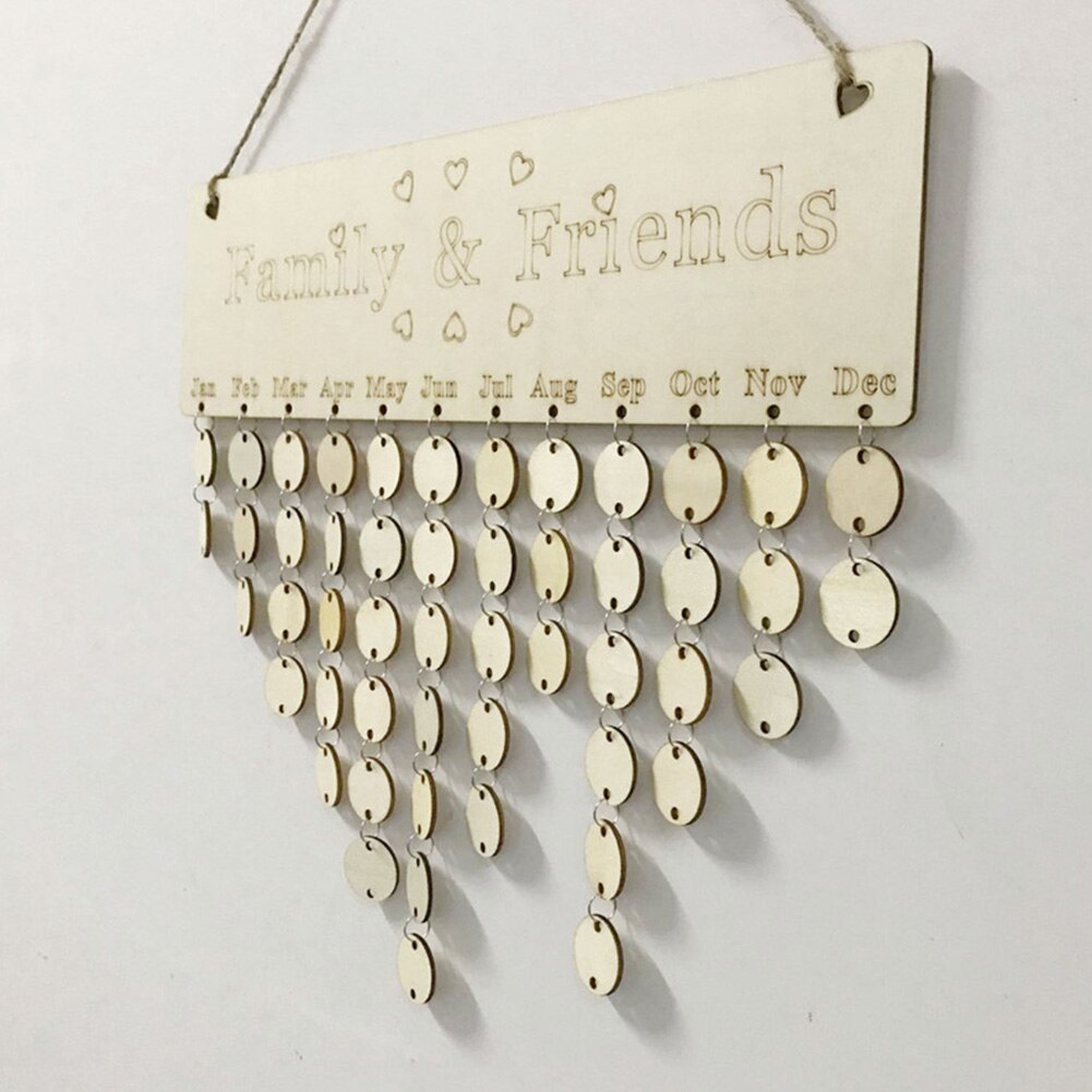 DIY Wooden Birthday Calendar Board Family Friends ... – Vicedeal