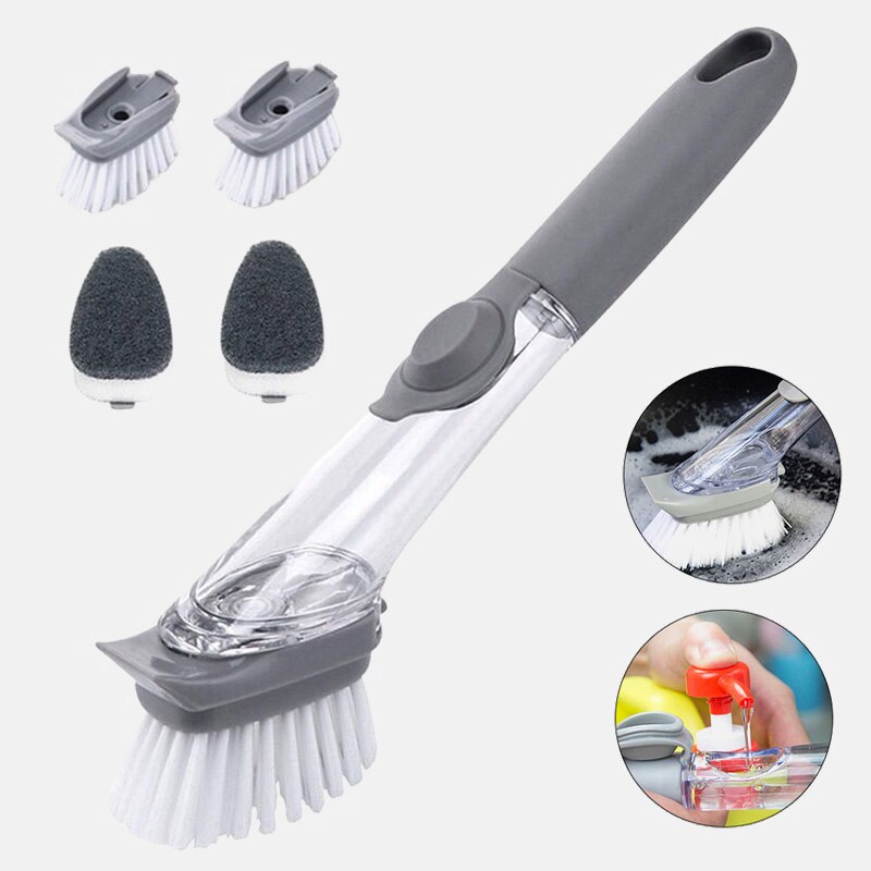 Kitchen Cleaning Brush 2 In 1 Long Handle Cleaing ... – Vicedeal