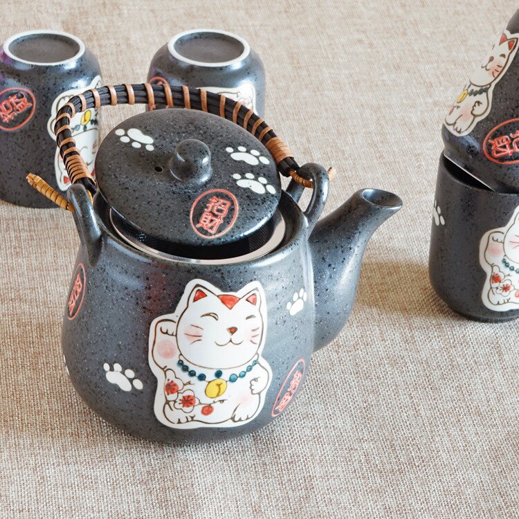 5 in 1 Plutus Cat Teapots Cute Cartoon Cups Coffee... – Grandado