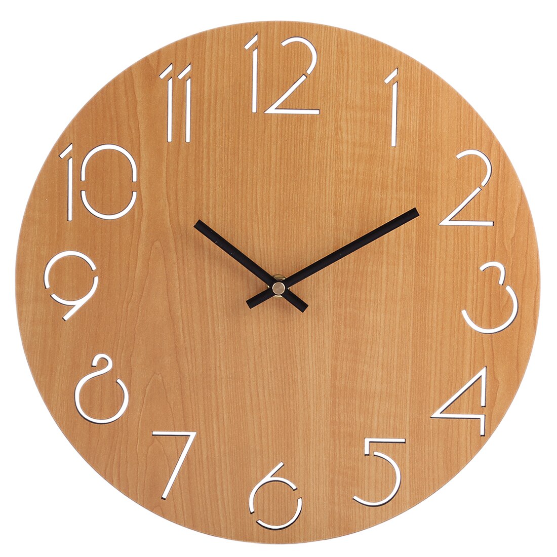 Homingdeco Black Wood Grain Round Wall Clock Vinta... – Grandado