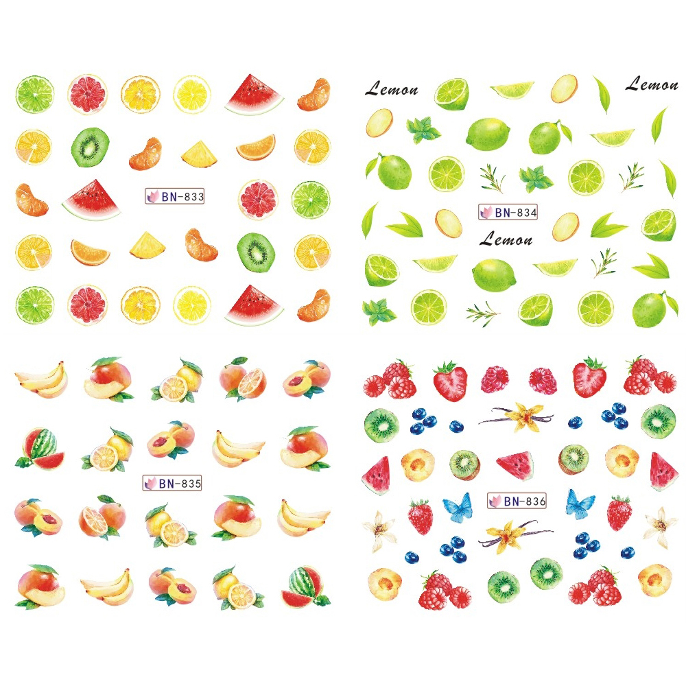 12 Designs Nail Art Sticker Slider Water Decals Su... – Grandado