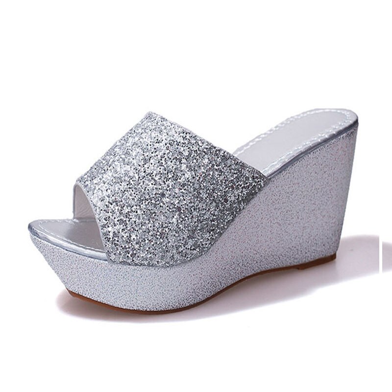 Women Wedge Slippers Pumps Bling High Heel Ladies ... – Grandado