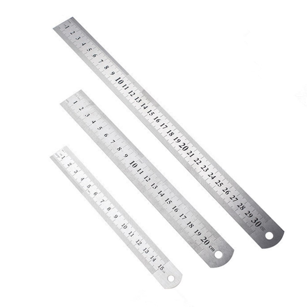3 Pcs Stainless Steel Ruler Double Scale Ruler Mea... – Grandado