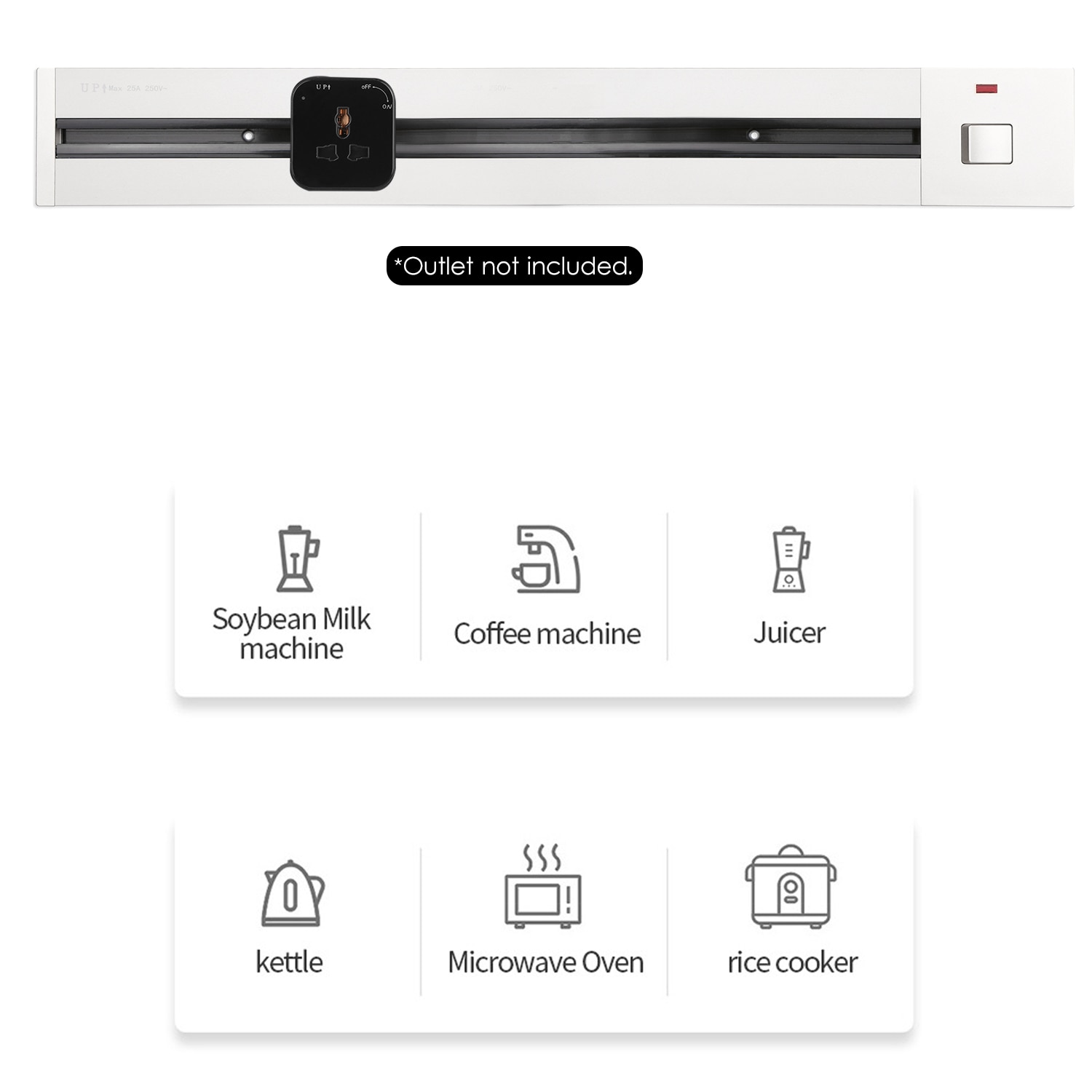 KKmoon 60cm Power Electrical Outlet Track Wall Con... – Grandado