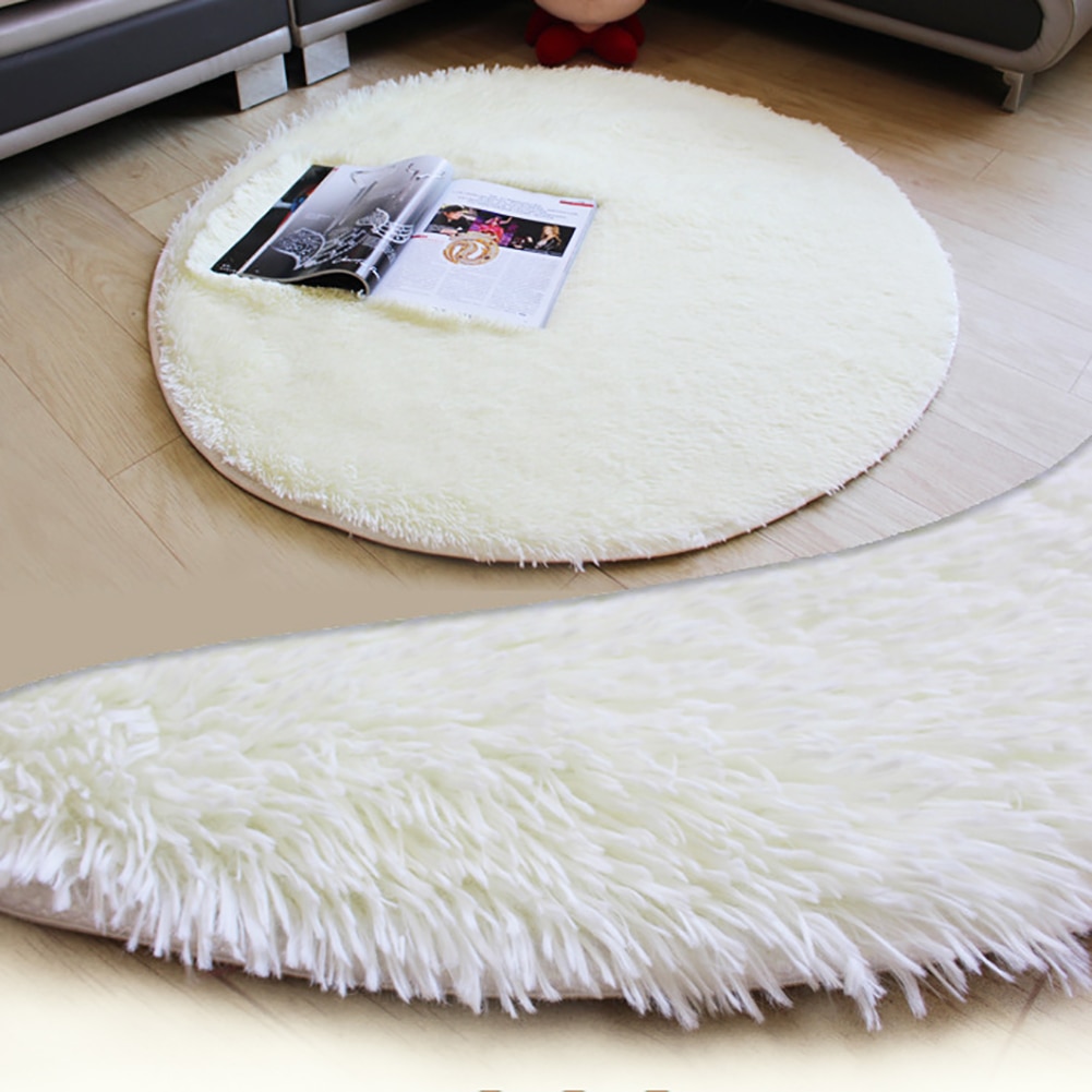 40cm Round Soft Coral Fleece Bath Mats Bathroom Be... – Vicedeal