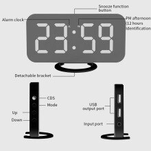 White Desk Large LED Display Digital Alarm Clock D... – Grandado