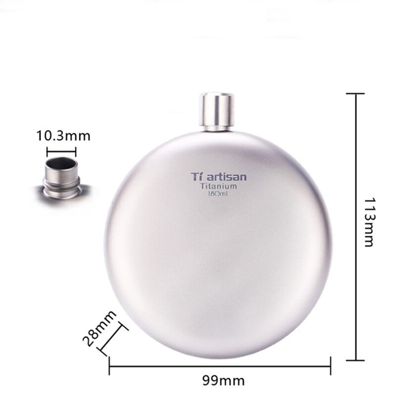Titanium Flask 180ml Wine Hip Flagon with Screw Ca... – Grandado