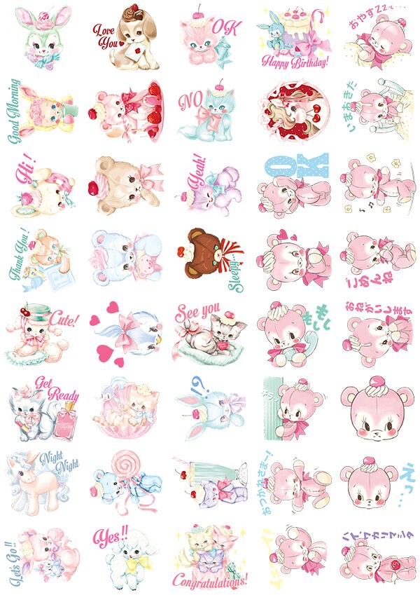 40pcs/80pcs cute cartoon Stickers Crafts And Scrap... – Grandado