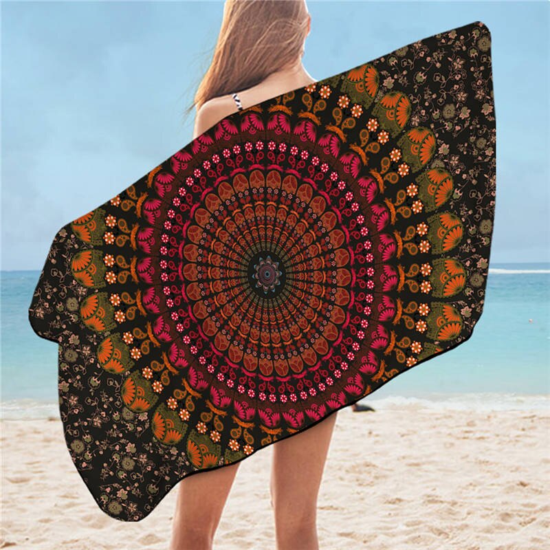 Toalha de banho boho floral de microfibra, toalha ... – Vicedeal