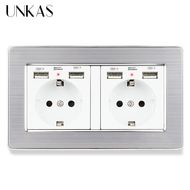 UNKAS EU / French Socket With Dual USB Port + TV R... – Grandado