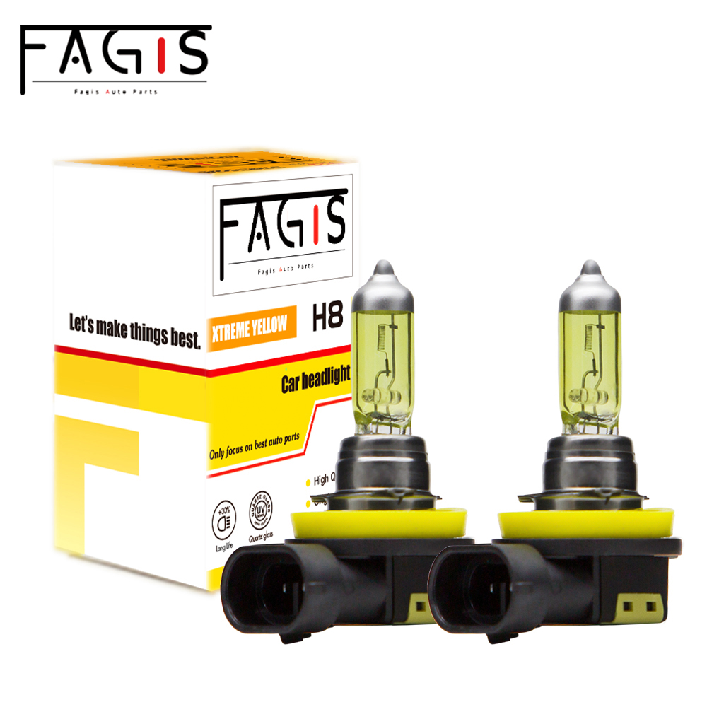 Fagis 2 Pcs H8 12V 35W Yellow Lights Car Headlight... – Grandado