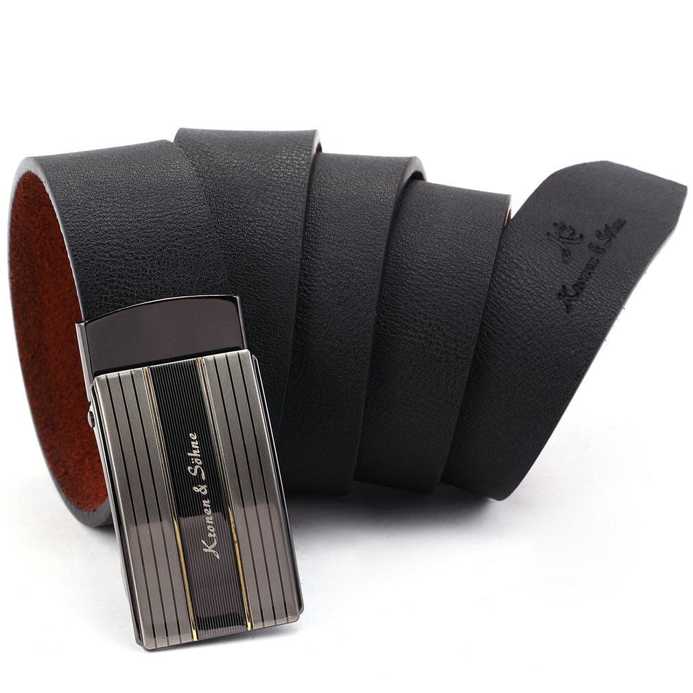120CM Korean Metal Buckle Soft Leather Belts For M... – Vicedeal