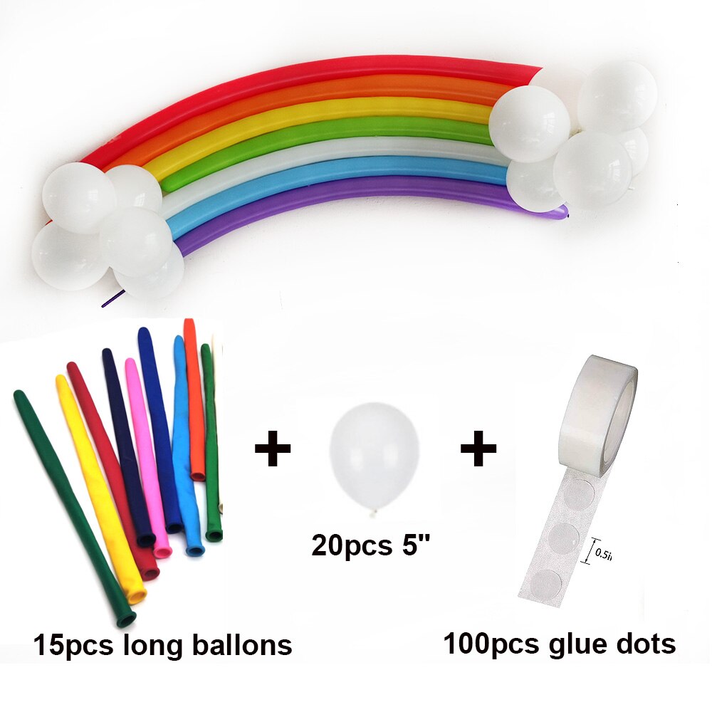 36 Pcs Rainbow Balloons Assorted Color Latex Cloud... – Vicedeal