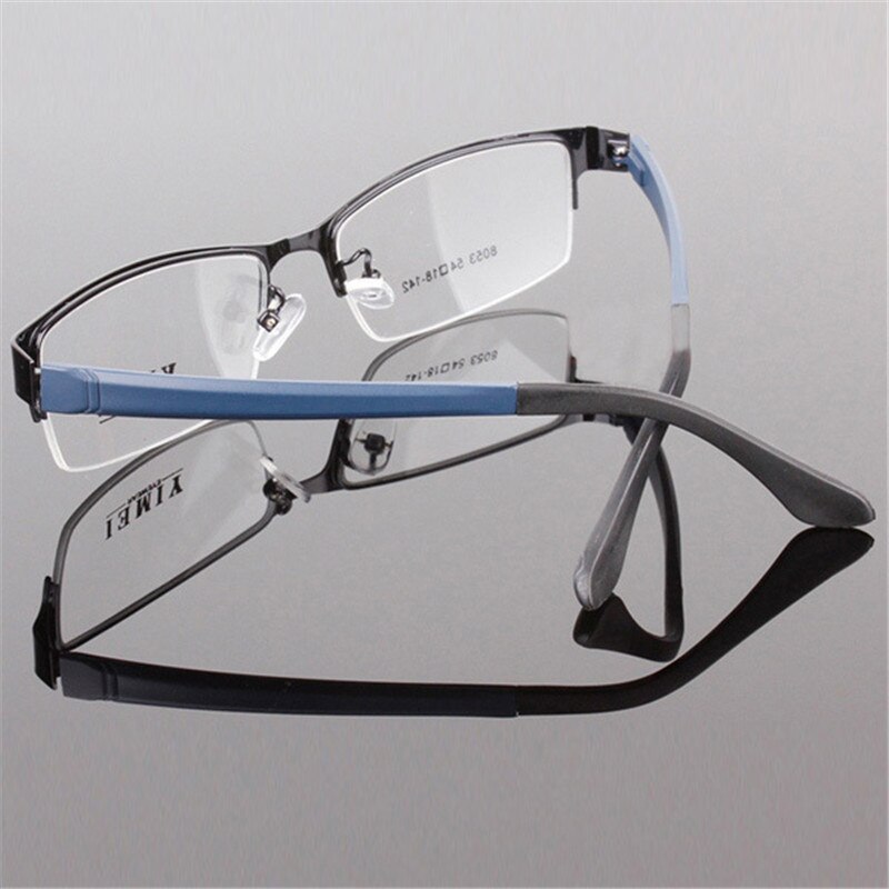 Men Durable Eyewear Metal Frame Half Rim Clear Len... – Vicedeal