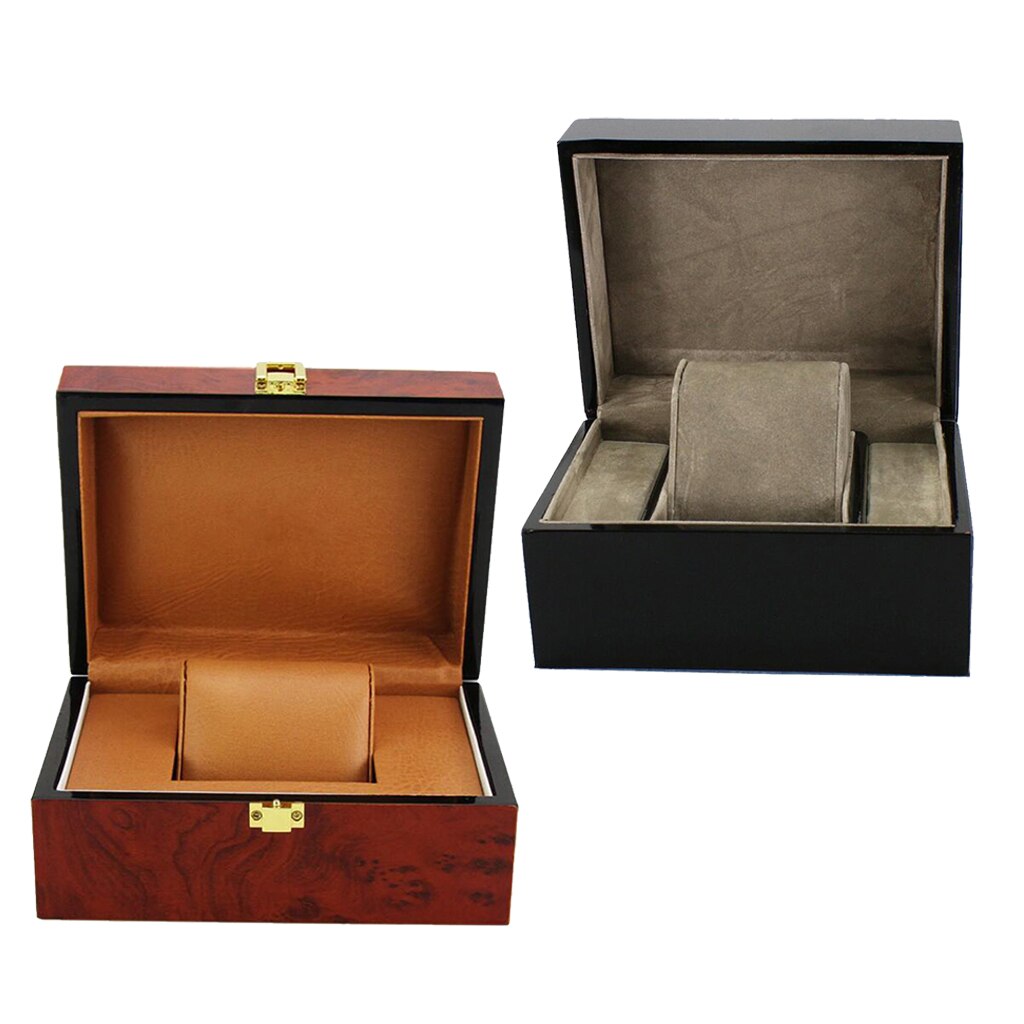 2Pcs Luxury Classical Wood Watch Storage Box Case ... – Grandado