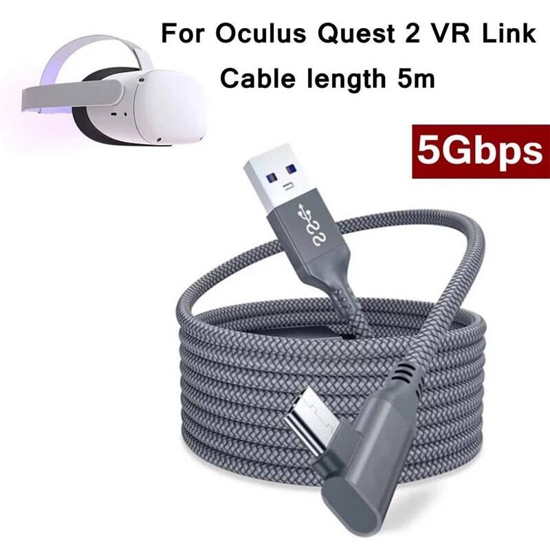 Voor Oculus Quest 2 Kabel Usb 3.0 Type C 5M 3M Qui... – Vicedeal