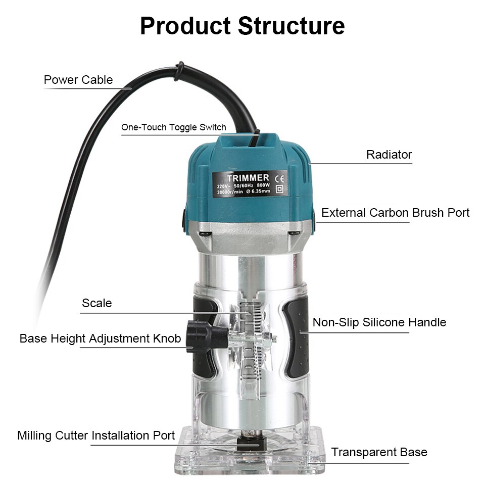 Fresadora eléctrica de 30000rpm para carpintería, ... – Grandado