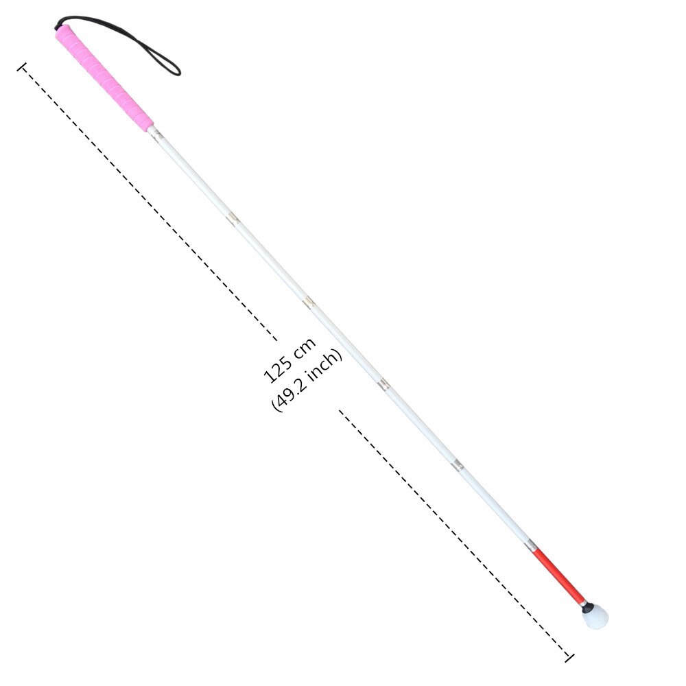 Pink Handle. 7-Section Aluminum White Cane,125 cm-... – Grandado