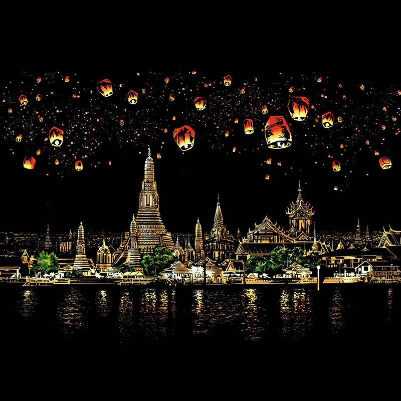 Colorful City Series Night Scratch Painting World ... – Vicedeal