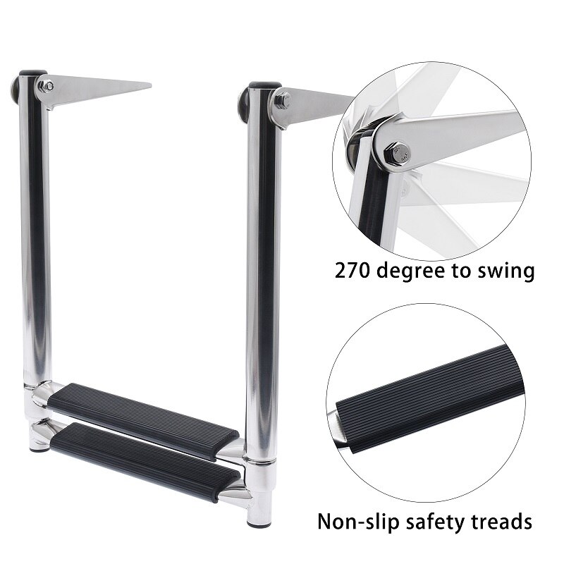 2 Step Stainless Steel Marine Boat Telescoping Lad... – Vicedeal