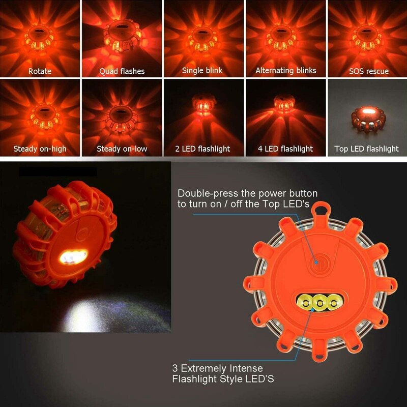 For LED Road Flares Emergency Disc Safety Light Fl... – Grandado