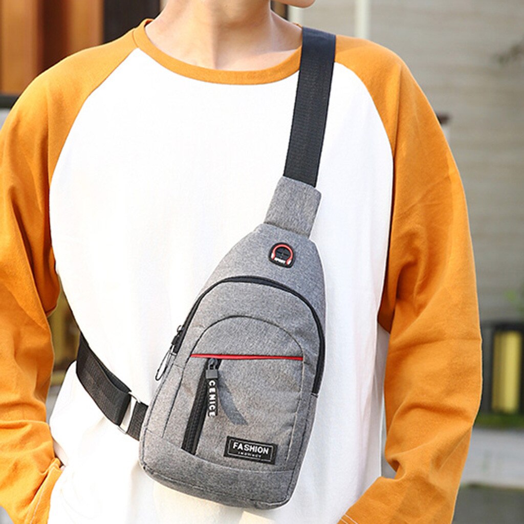 Aelicy Small Canvas Men Chest Bag Men Casual Messe... – Grandado