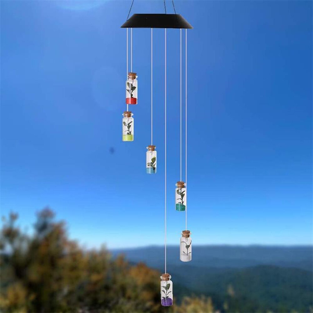 LED Solar Powered Wind Chime Lamp Colorful Gradien... – Grandado