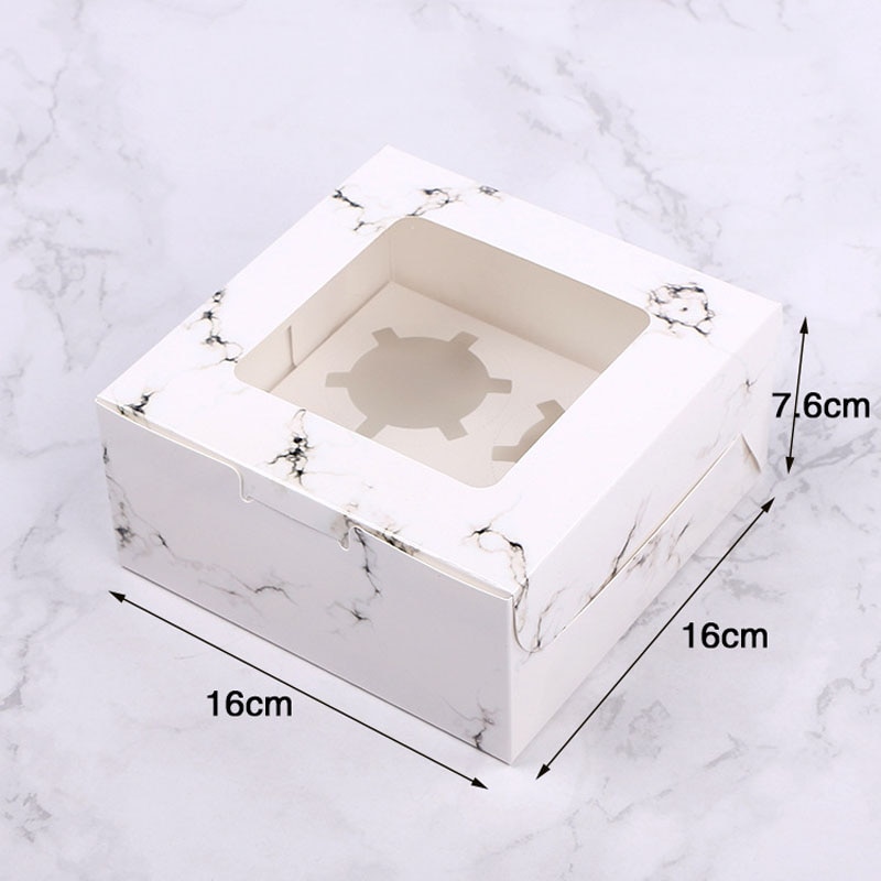 10pcs Marbling Paper Cake Box With Window Packing ... – Vicedeal