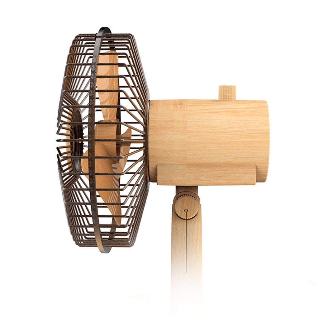 Wood Grain Fan Retro Desktop Desktop Shaking Head ... – Grandado