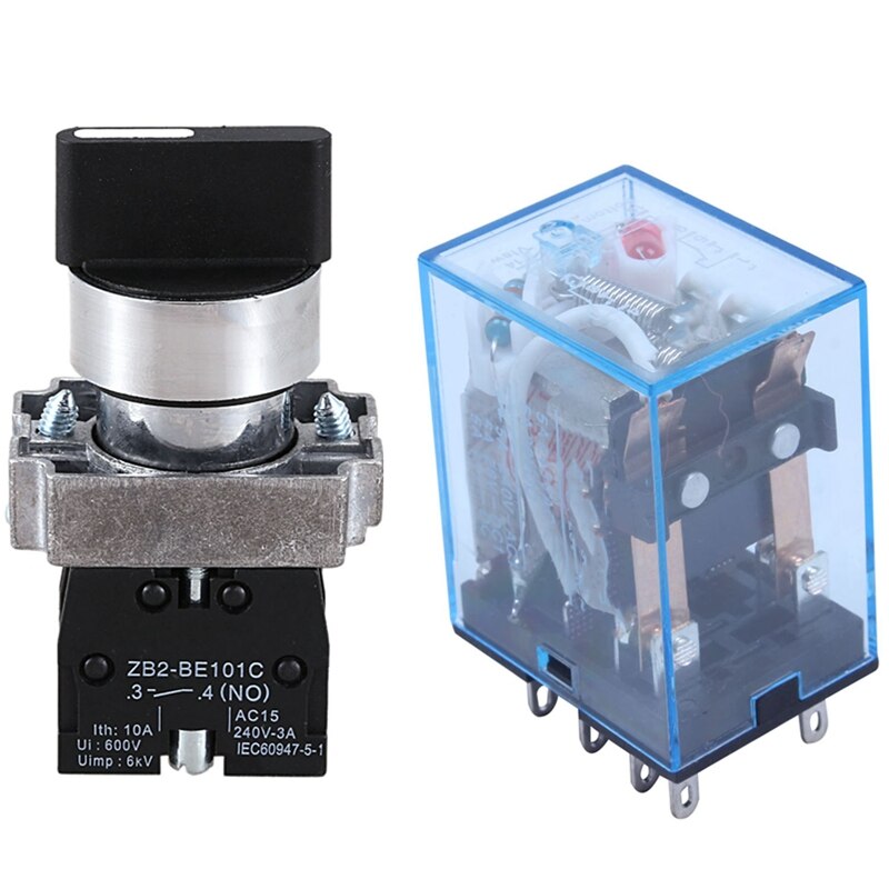 220/240V AC Coil DPDT Power Relay MY2NJ 8 Pin With... – Grandado