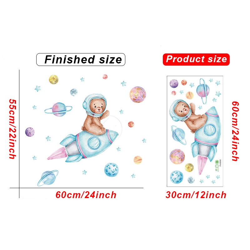 Rocket Teddy Bear Wall Stickers for Children Room ... – Grandado
