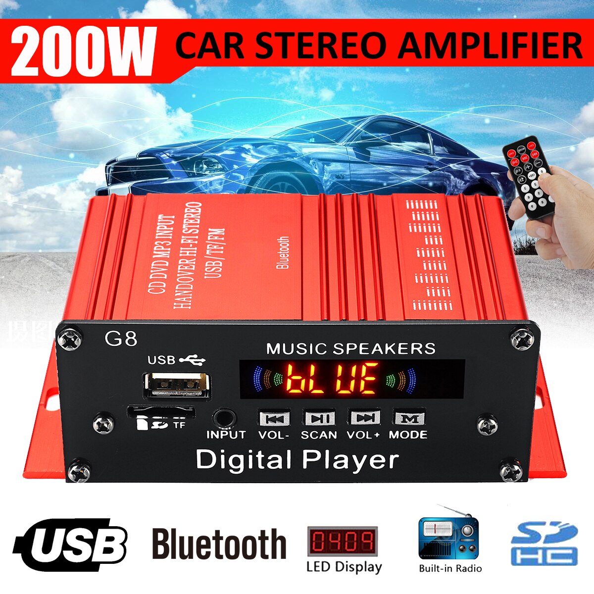 100W+100W 12V 2CH car audio amplifier HIFI audio p... – Grandado