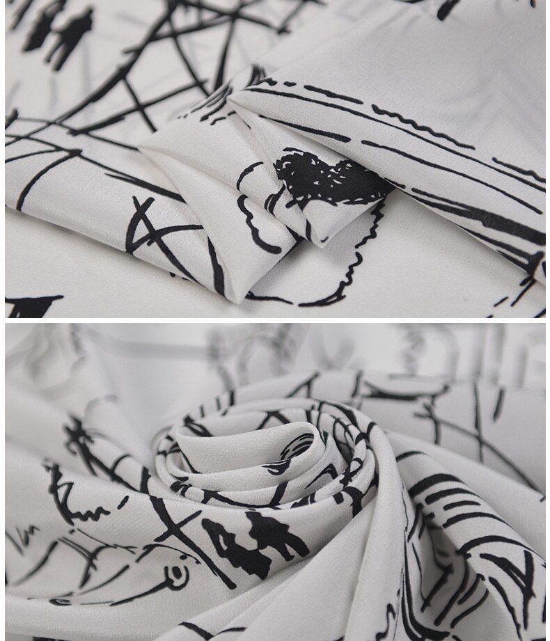 100cm*135cm Hand Drawing Fabric Pure Natural Silk ... – Vicedeal