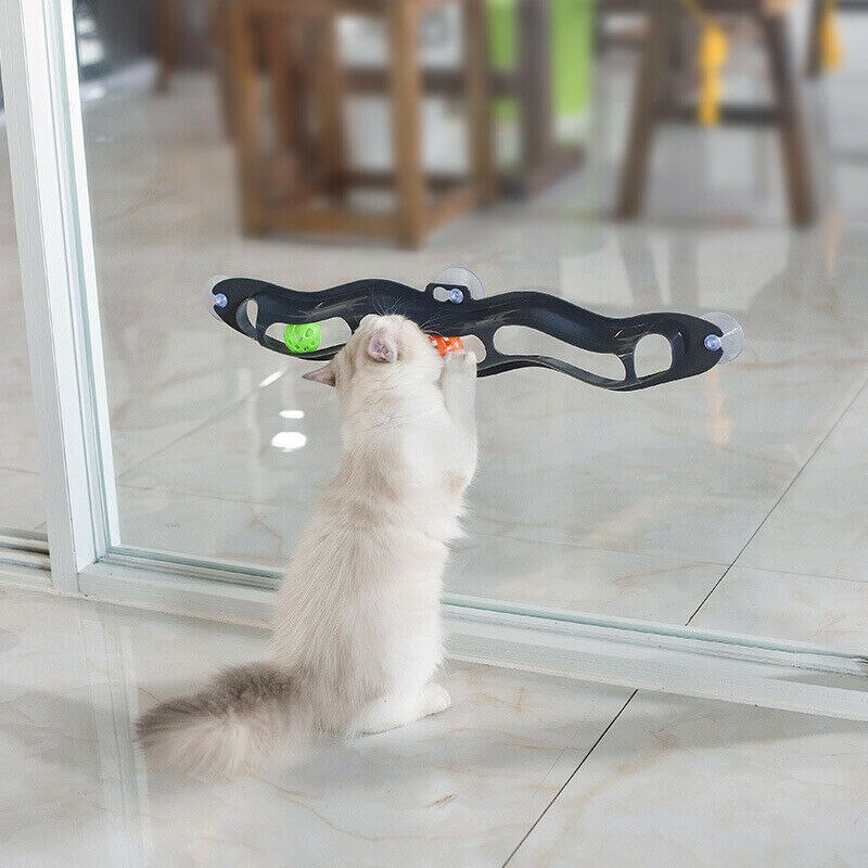 Funny Cat Pet Interactive Track Ball Toys Window S... – Grandado