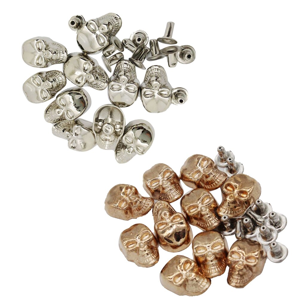 20 Sets Vintage Alloy Skull Rivets Studs Spikes fo... – Grandado