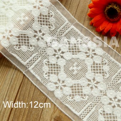 1Yard Width:12cm Exquisite flower cotton lace,ivor... – Grandado
