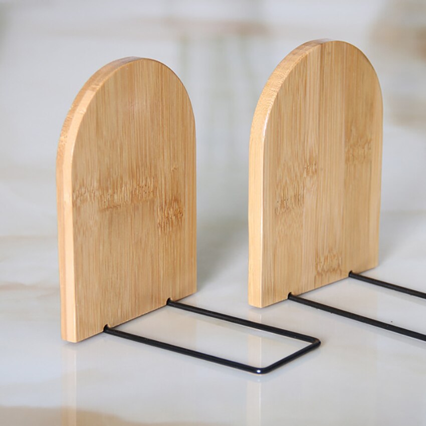2PCS/Lot Bamboo Bookends, Non-Skid Wired Base Offi... – Vicedeal