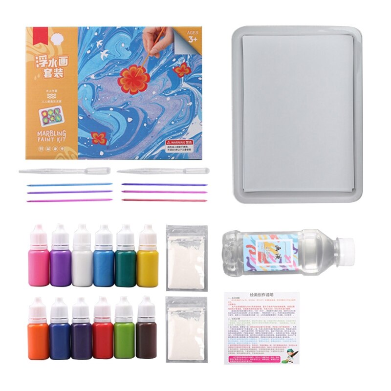 Kids Water-based Art Paint Set Marbling Painting K... – Grandado