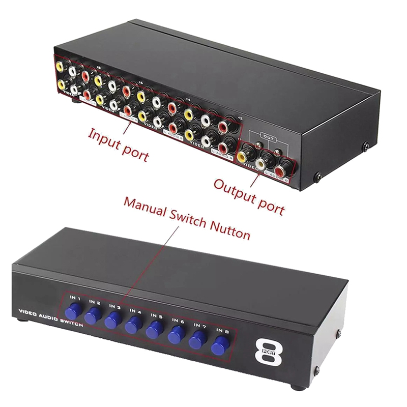 8 In 1 Out Composite Video Audio 3 RCA AV Switch S... – Vicedeal