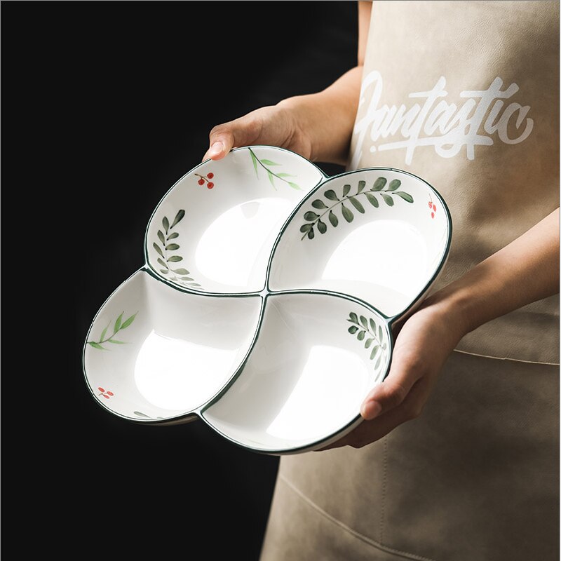 Nordic Plate Divided Grid Plate One Person Food Ta... – Vicedeal